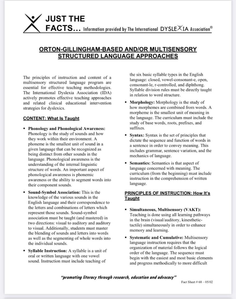 ORTON GILLINGHAM – WHO, WHAT AND HOW