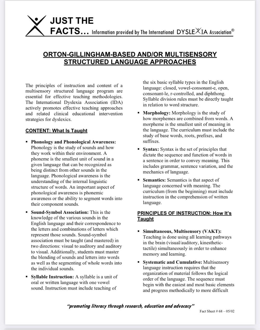 ORTON GILLINGHAM – WHO, WHAT AND HOW